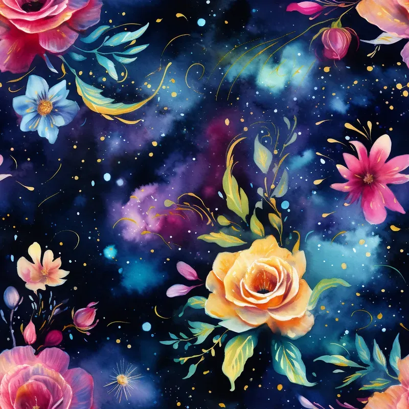 Etsy Watercolor Cosmic Flower Tiles Midjourney Prompt | PromptBase