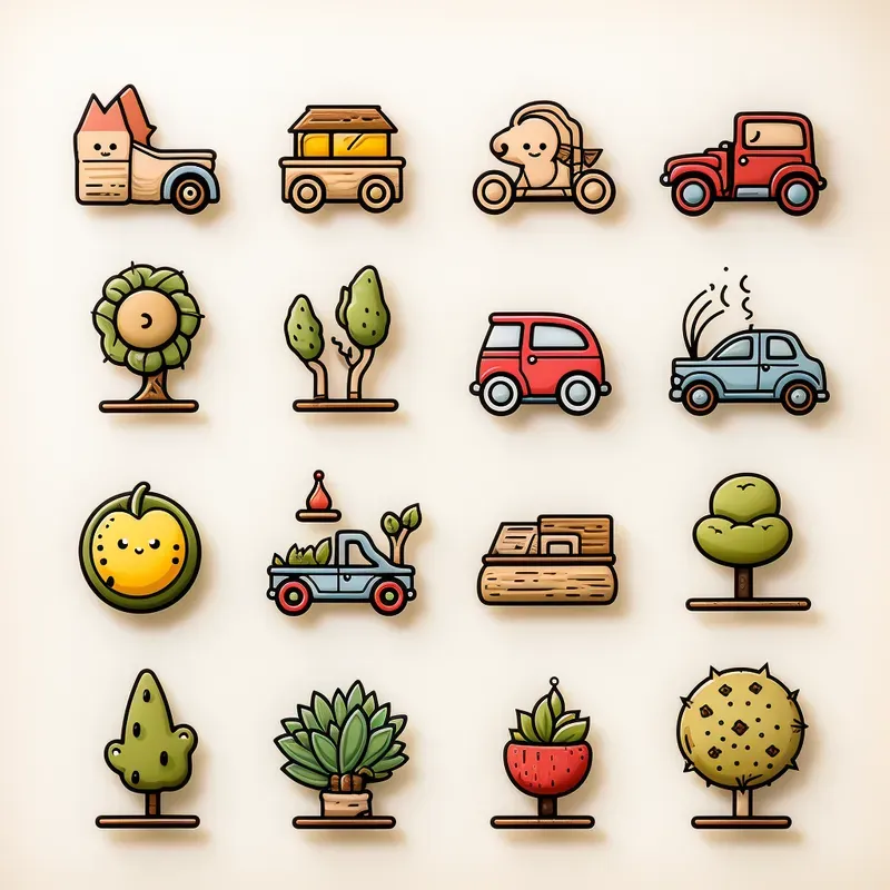 Lineal Color Icons Cute And Playful Midjourney Prompt | PromptBase