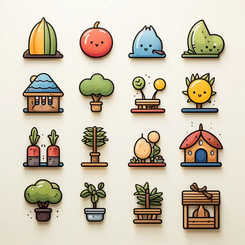 Lineal Color Icons Cute And Playful Midjourney Prompt | PromptBase