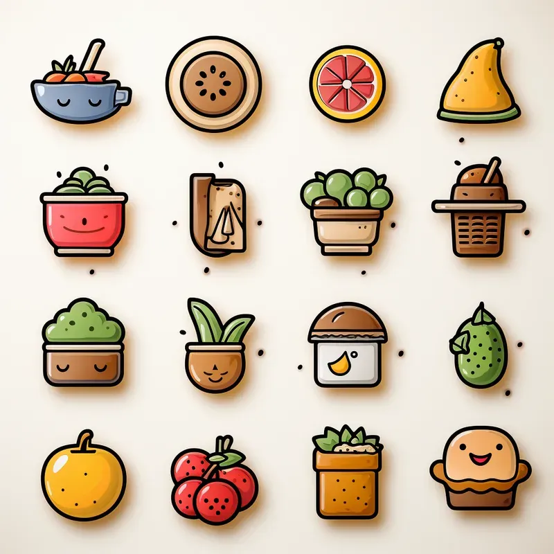 Lineal Color Icons Cute And Playful Midjourney Prompt | PromptBase