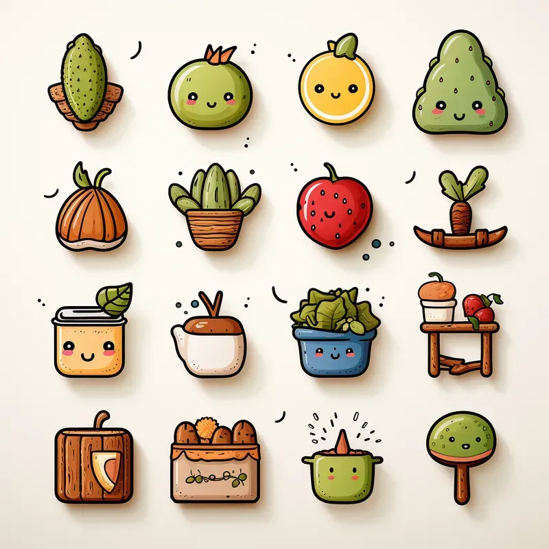 Lineal Color Icons Cute And Playful Midjourney Prompt | PromptBase