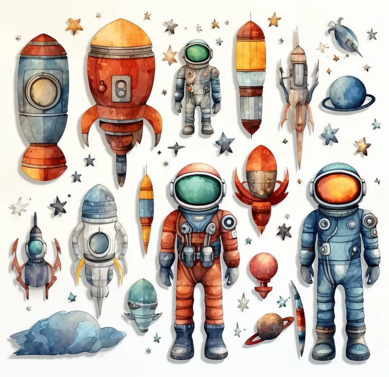 Space Theme Various Clip Art Packs Midjourney Prompt | PromptBase