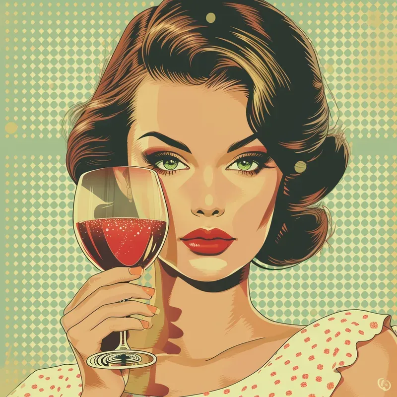 Delightful Retro Drawings Of Women Midjourney Prompt | PromptBase