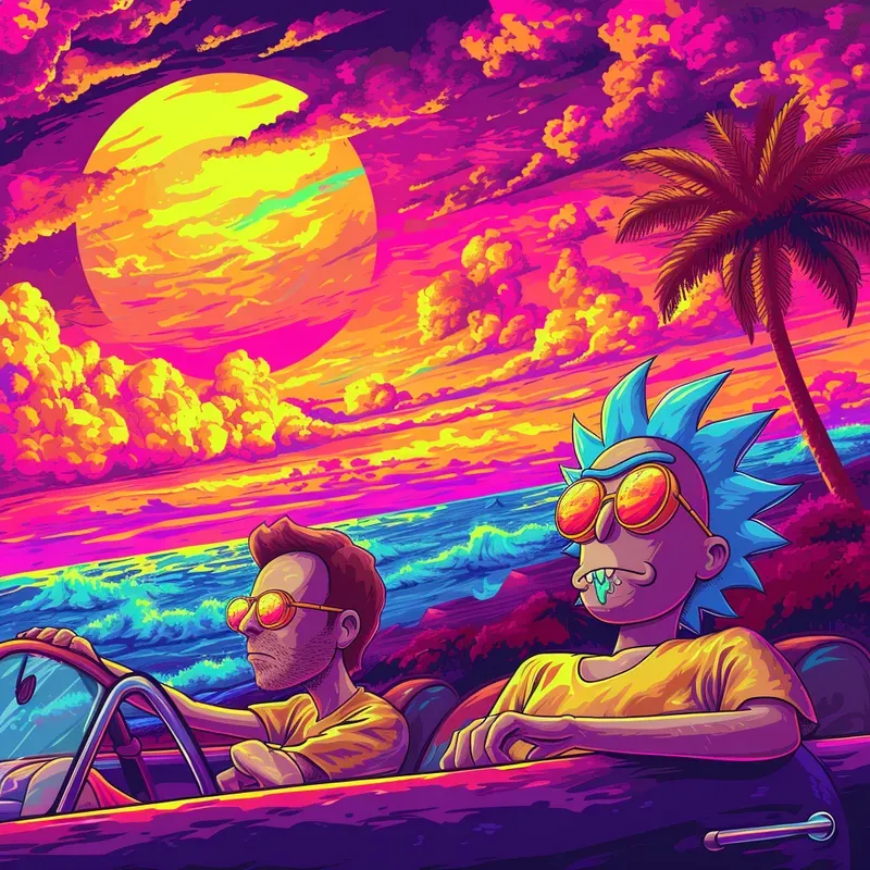 Summer Posters Of Famous Characters Midjourney Prompt | PromptBase