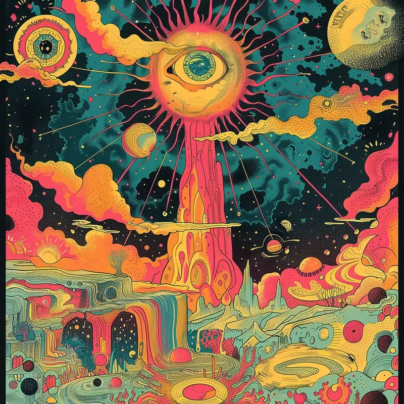 Psychedelic Album Covers Midjourney Prompt | PromptBase