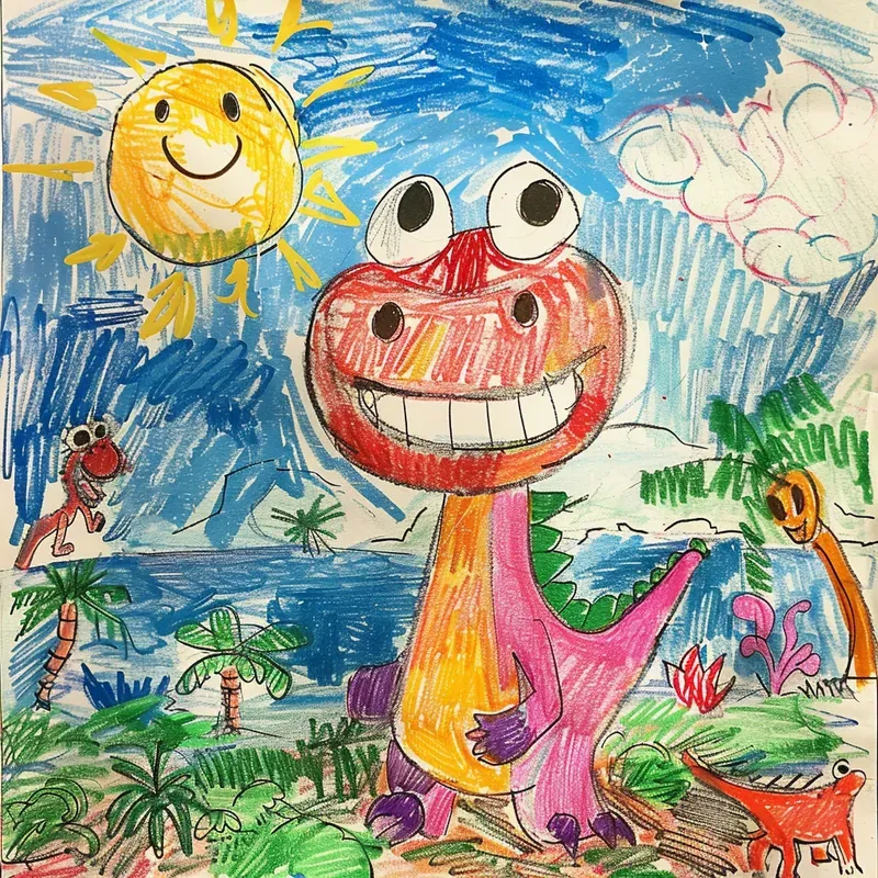 Kids Crayon Drawings Midjourney Prompt | PromptBase