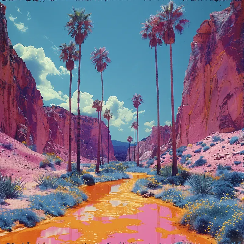 High Contrast Surreal Landscape Collages Midjourney Prompt | PromptBase