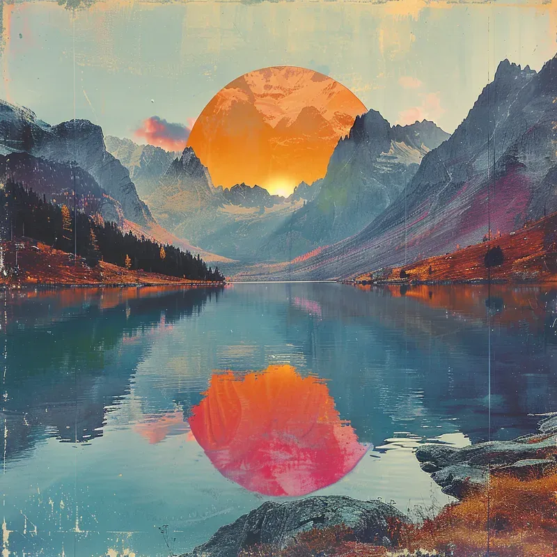 High Contrast Surreal Landscape Collages Midjourney Prompt | PromptBase