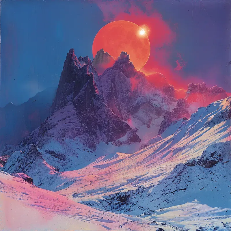 High Contrast Surreal Landscape Collages Midjourney Prompt | PromptBase