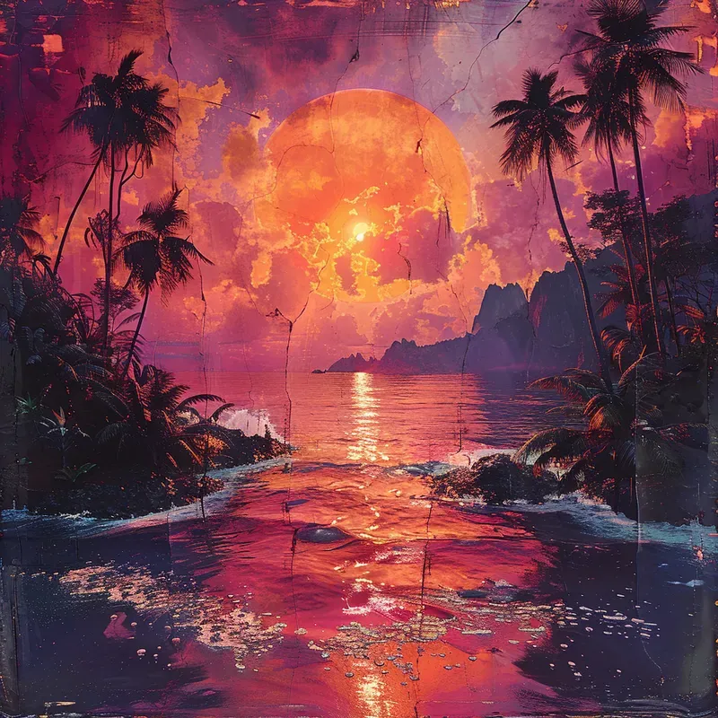 High Contrast Surreal Landscape Collages Midjourney Prompt | PromptBase