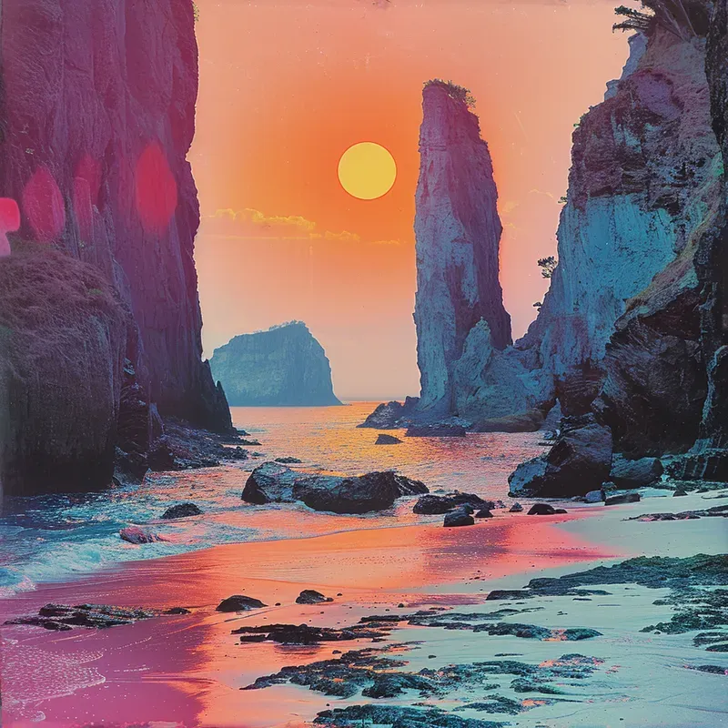 High Contrast Surreal Landscape Collages Midjourney Prompt | PromptBase