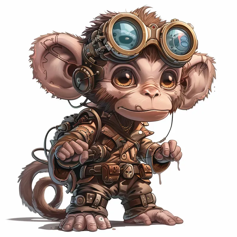 Steampunk Cartoon Animals Midjourney Prompt | PromptBase