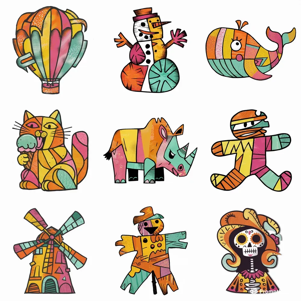 Whimsical Colorful Doodle Logos DALL·E Prompt | PromptBase