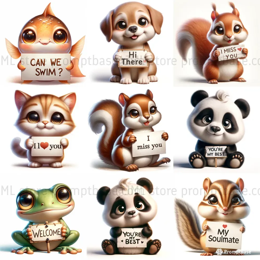 Cute Animal-themed Greeting Cards DALL·E Prompt | PromptBase