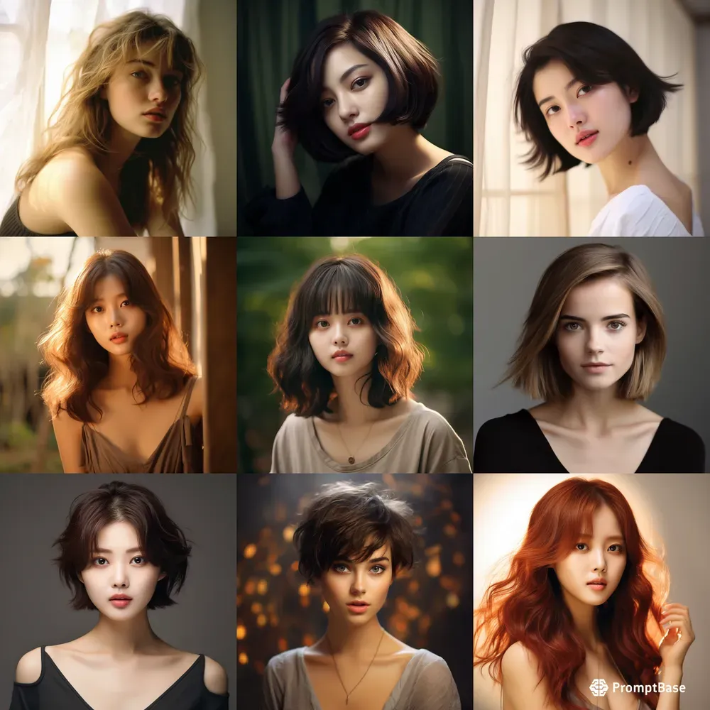 Haircuts Models For Women Midjourney Prompt | PromptBase