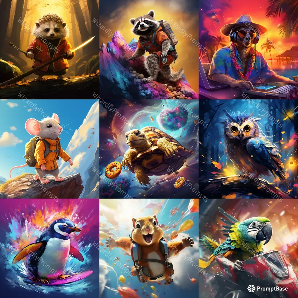 Adventurous Animals Midjourney Prompt | PromptBase