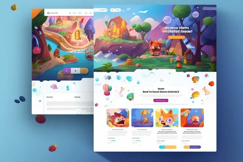 Game Developer Website Main Pages Midjourney Prompt | PromptBase