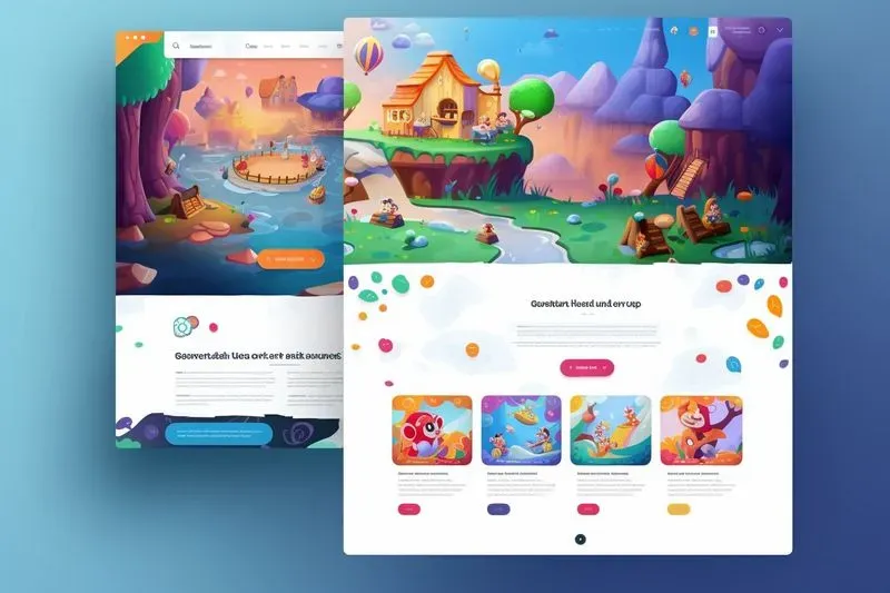Game Developer Website Main Pages Midjourney Prompt | PromptBase
