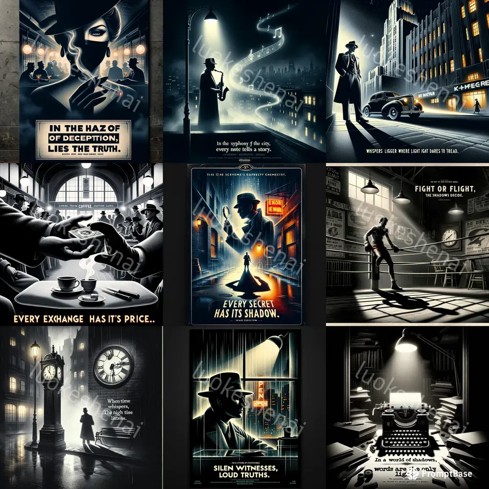 Black Theme Mystery Art Posters DALL·E Prompt | PromptBase