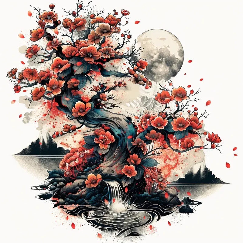 Neo Japanese Tattoo Designs Midjourney Prompt | PromptBase