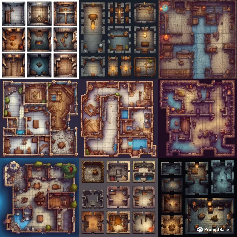 Overhead Views Of The Game Scenes Midjourney Prompt | PromptBase