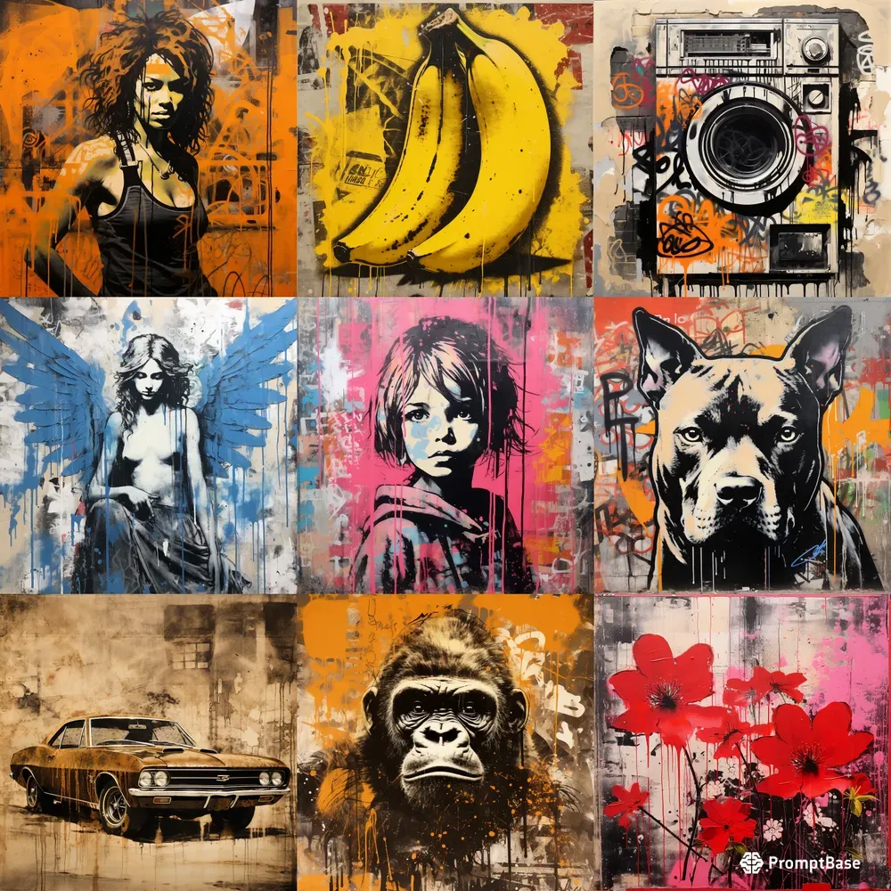 Graffiti Mixed Media Midjourney Prompt | PromptBase