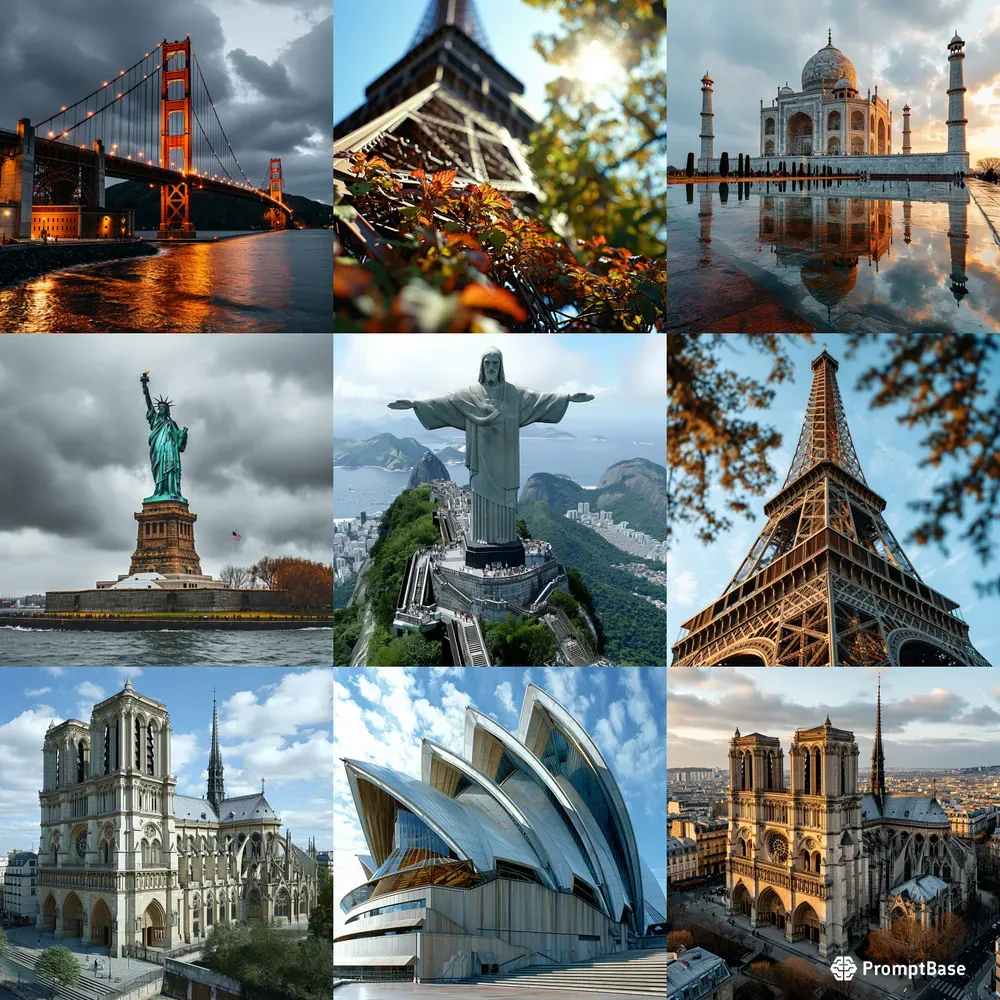 Photorealistic Of Worldwide Monuments Midjourney Prompt | PromptBase