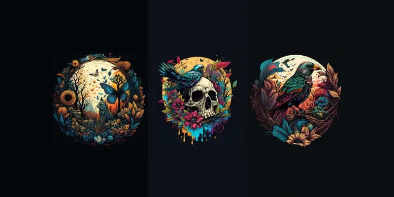 Vibrant Circular T-shirt Designs Midjourney Prompt | PromptBase