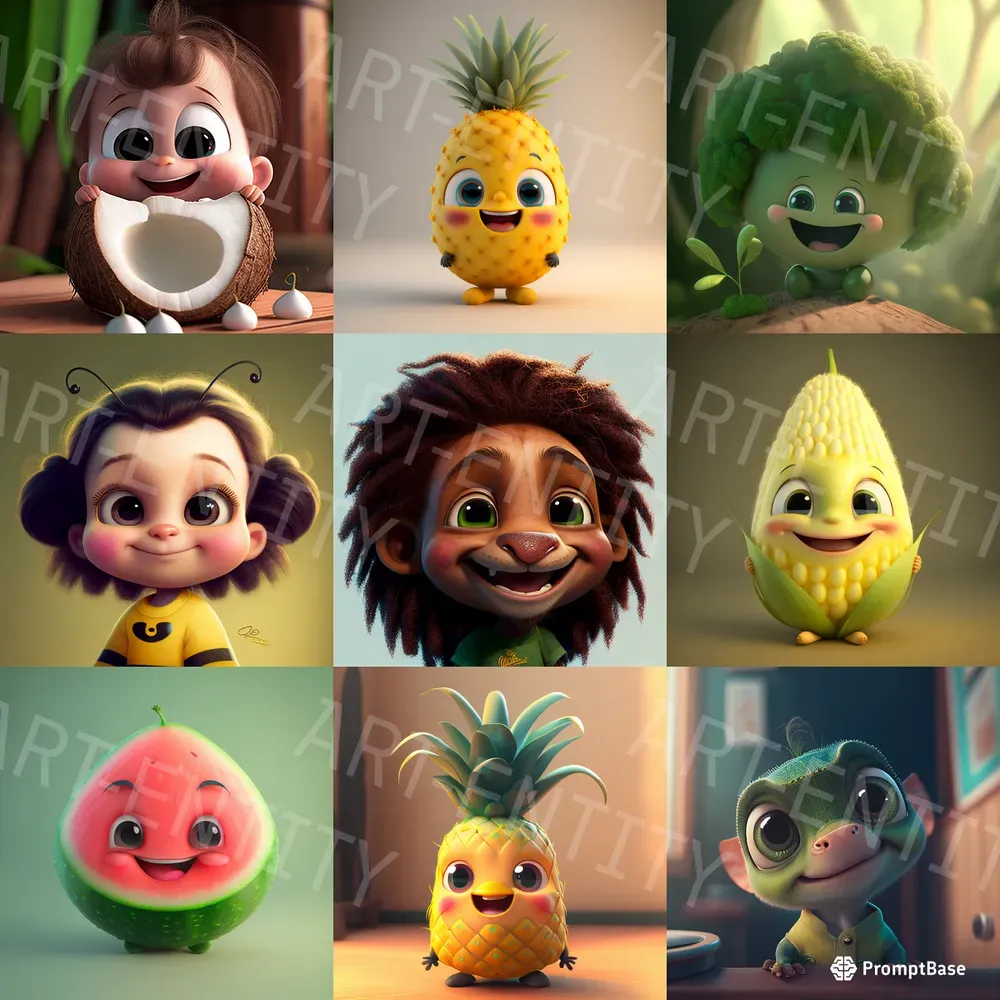 Disney Pixar Characters Midjourney Prompt | PromptBase