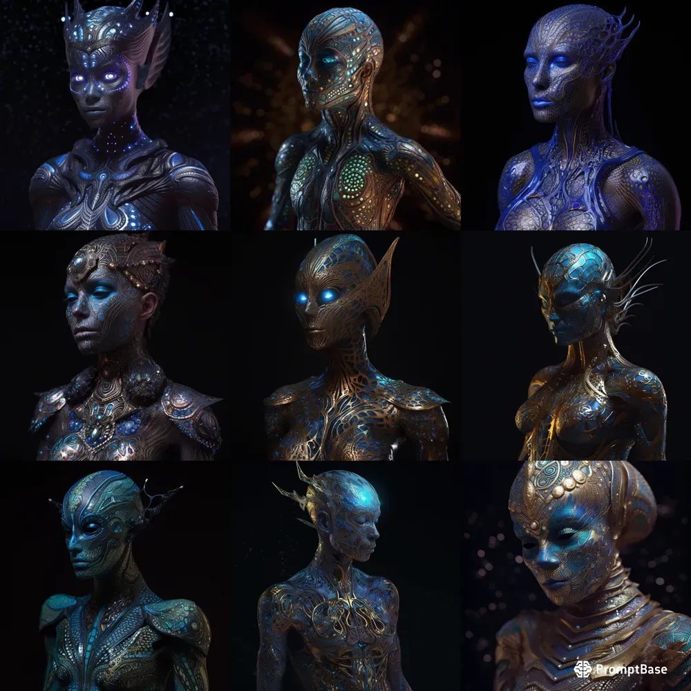 Futuristic Astral Alien Midjourney Prompt | PromptBase