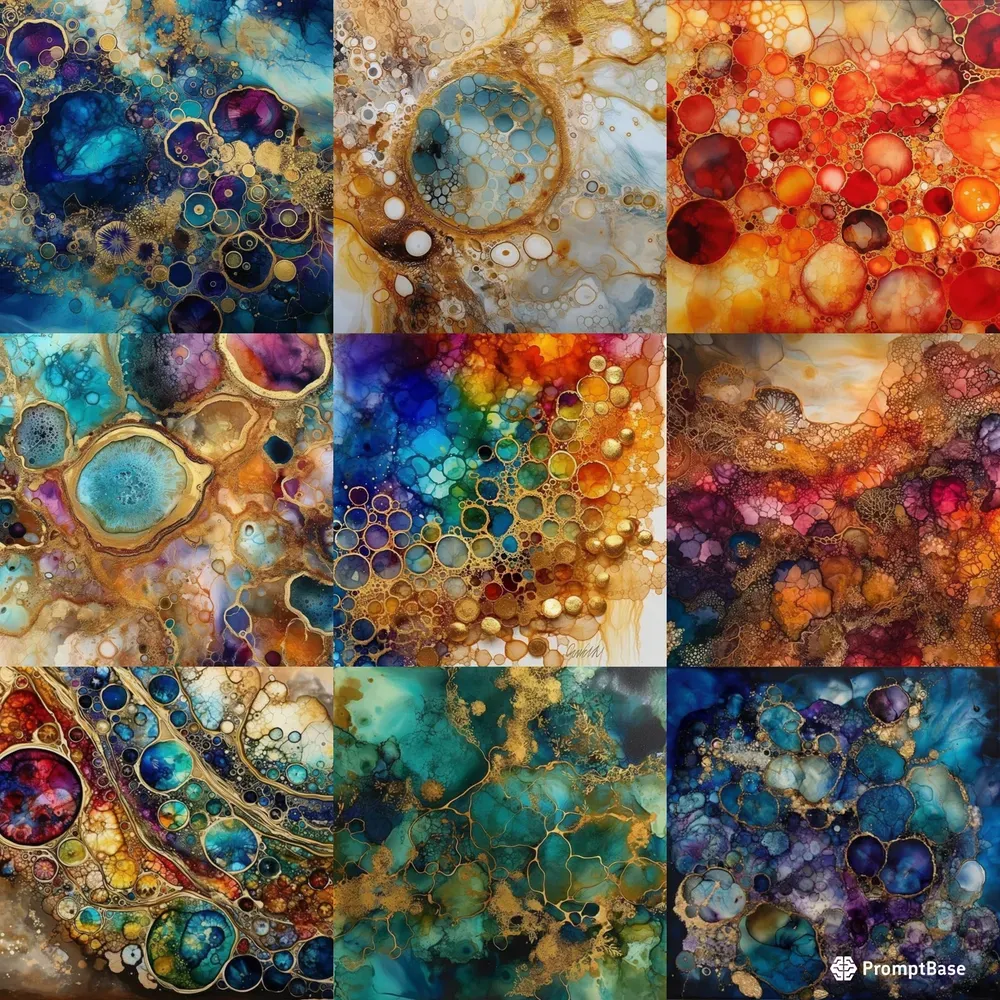 Cell Inspired Luxury Modern Art Midjourney Prompt | PromptBase