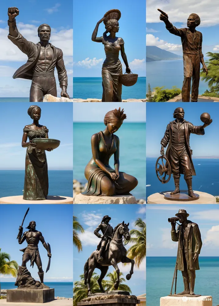 Afrocaribbean Statues By The Oceans Midjourney Prompt | PromptBase