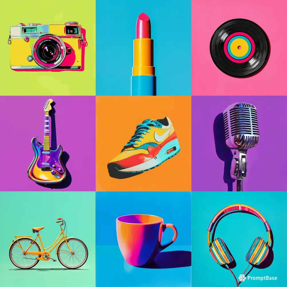 Everyday Objects In Pop Art Midjourney Prompt | PromptBase