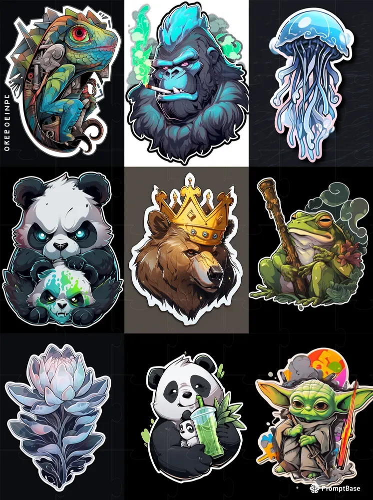 Stylized Stickers Midjourney Prompt | PromptBase