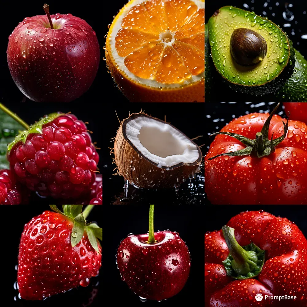 Fruits Vegetables Macro Stock Images Uhd Midjourney Prompt | PromptBase