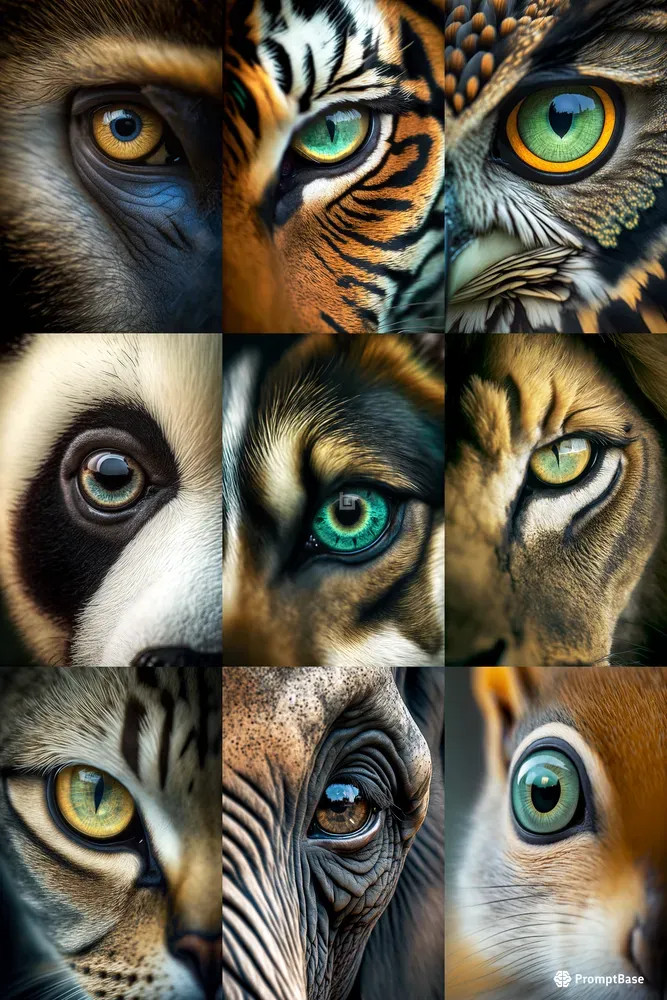 Stunning Close Up Animals Eyes Midjourney Prompt | PromptBase