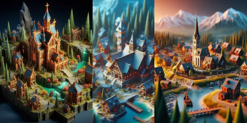 3D Models Of Game Locations DALL·E Prompt | PromptBase