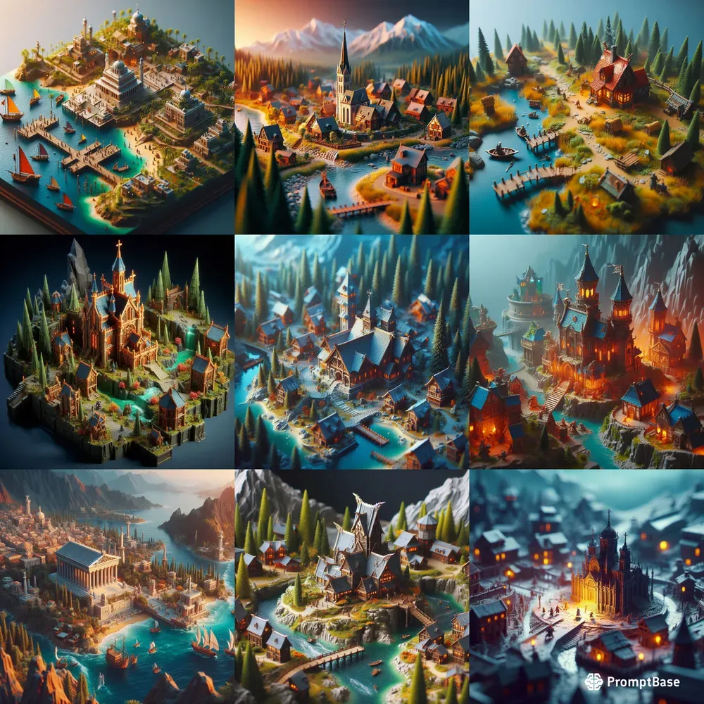 3D Models Of Game Locations DALL·E Prompt | PromptBase