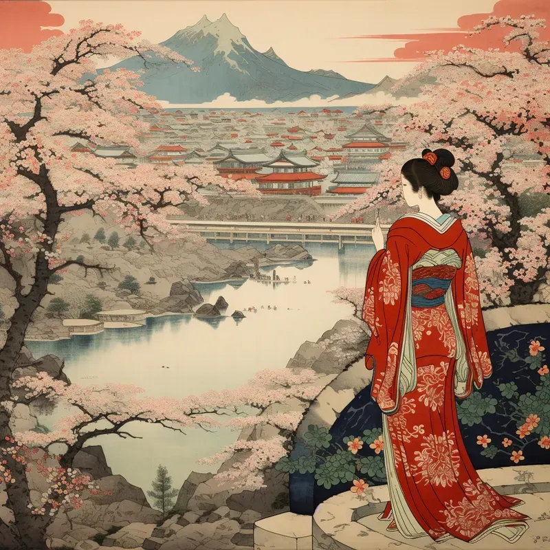 Posters In Japanese Ukiyoe Style Midjourney Prompt | PromptBase