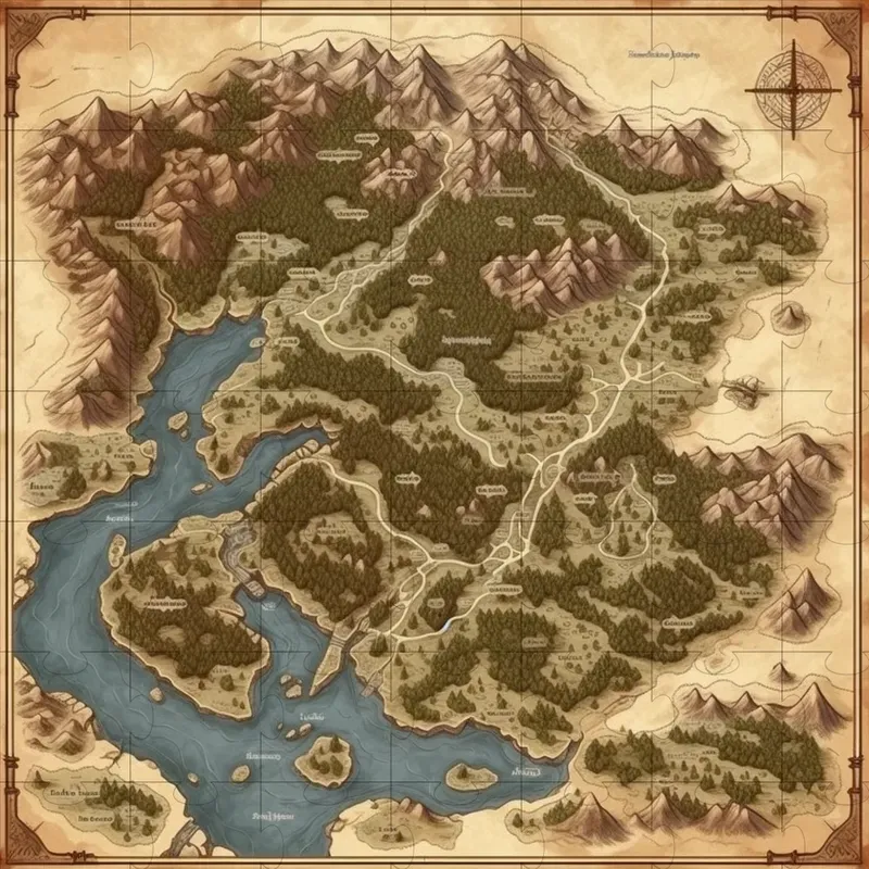 Fantasy Maps For RPG Games Midjourney Prompt | PromptBase