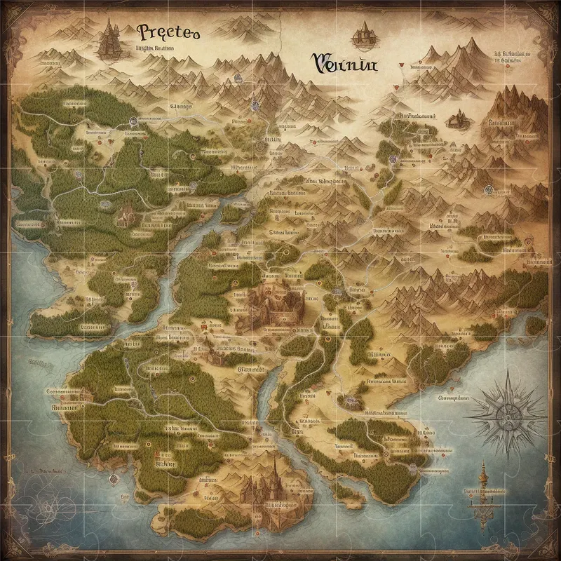 Fantasy Maps For RPG Games Midjourney Prompt | PromptBase