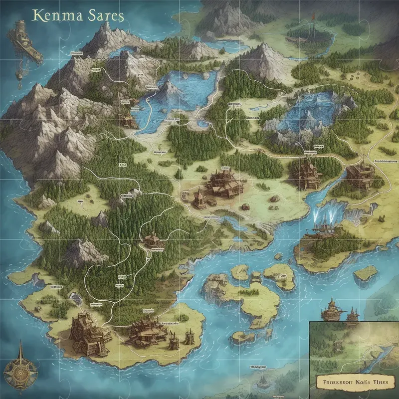 Fantasy Maps For RPG Games Midjourney Prompt | PromptBase