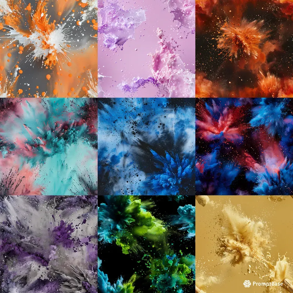 Dynamic Splatter Patterns Midjourney Prompt | PromptBase