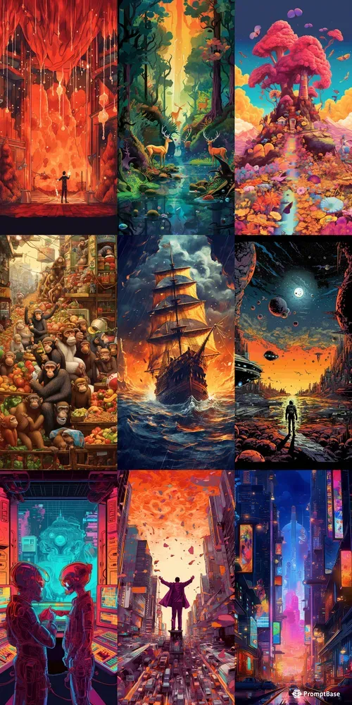 Detailed Comic Art Sceneries Midjourney Prompt | PromptBase