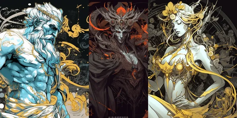 Greek Gods And Goddesses Cool Posters Midjourney Prompt | PromptBase