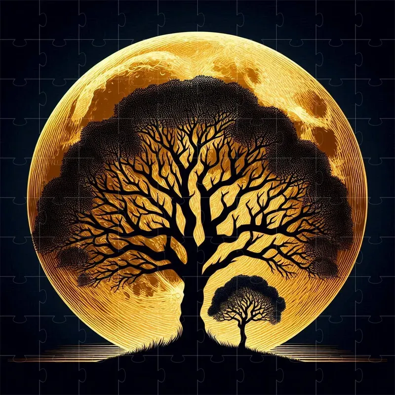 Silhouette Artworks Against Full Moons DALL·E Prompt | PromptBase