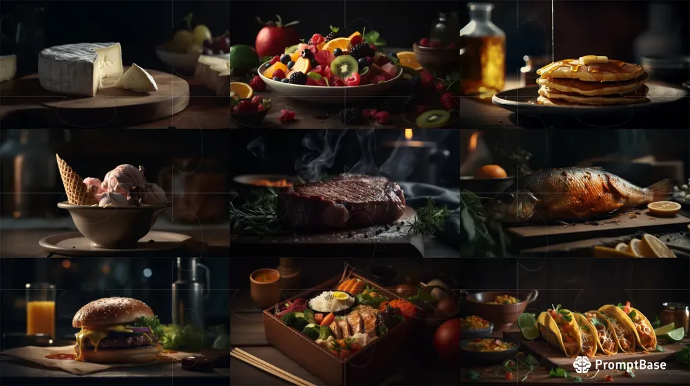 Cinematic Food Photos Midjourney Prompt | PromptBase