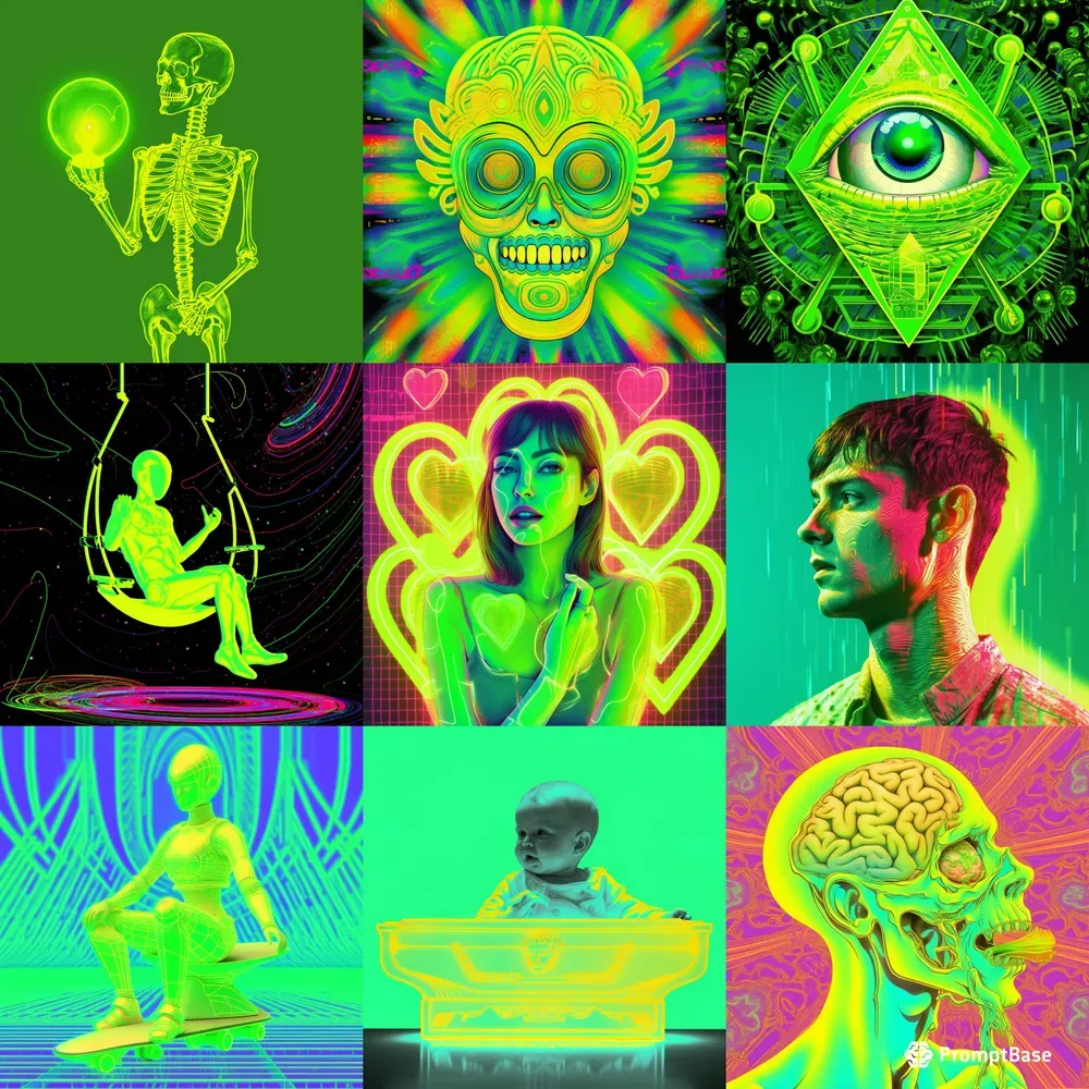 Neon Alteration Art Midjourney Prompt | PromptBase