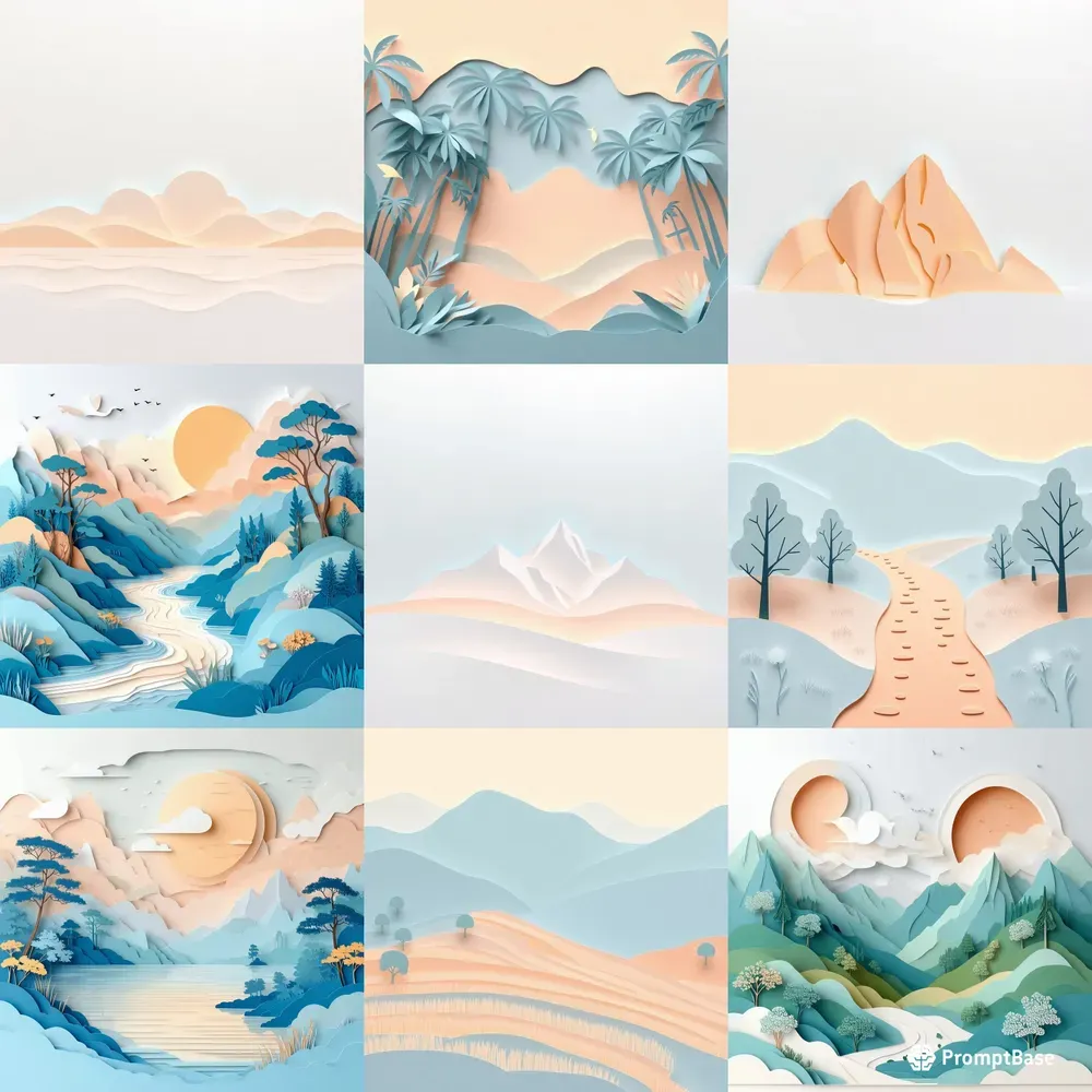 Amazing Paper Cut Nature Scenery Stable Diffusion Prompt | PromptBase