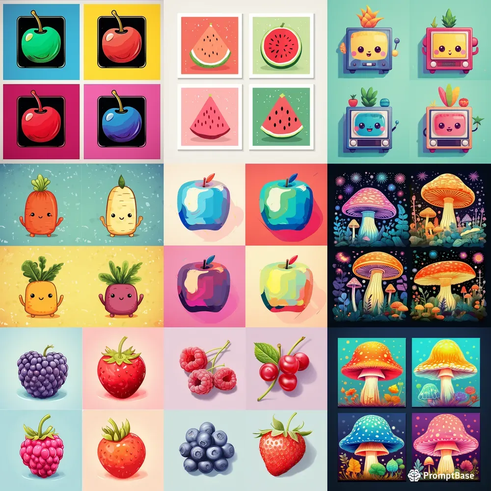 4 Square Posters Midjourney Prompt | PromptBase